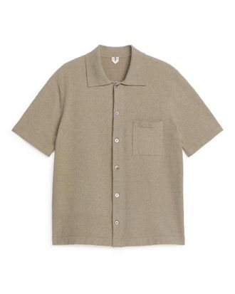 Arket Poloshirt Mit Knopfleiste -Beige