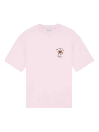 Dr&ocirc;le de Monsieur Geripptes T-Shirt mit Rosen-Print - Rosa