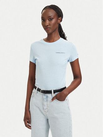 Tommy Jeans T-Shirt Ess Logo DW0DW23479 Hellblau Slim Fit