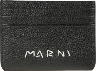 Marni Homme, Accessoires, Noir, Taille: ONE Size Porte-cartes en Cuir Portefeuille