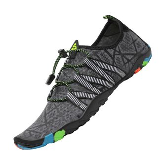 Saguaro Badeschuhe Herren Damen Wasserschuhe Unisex Schwimmschuhe Atmungsaktiv rutschfest Schnell Trocknend Surfschuhe Outdoor Sport Grau 38 EU