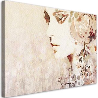 Feeby Tableau sur toile Abstraction du visage de la femme 100x70