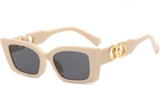 Generic Lunettes de soleil tendance pour femme avec yeux de chat et protection UV400, beige, Taille unique