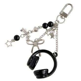 Generico Porte-cl&eacute;s casque | Pendentif sur le th&egrave;me musical - Breloque casque - pour sac &agrave; main, cl&eacute;s de voiture, hommes, femmes, adolescents, filles, amis, da