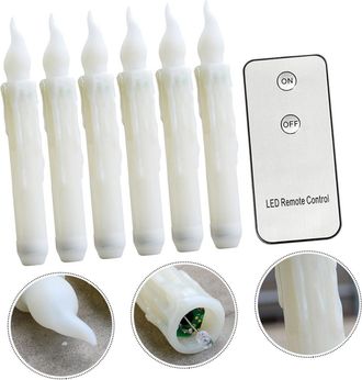 Hemoton 6 St&uuml;ck Fernbedienung Led Kerzenlicht Langlebige Kunststoffkerzen Mit Timer 17x2cm F&uuml;r Party Und Dekoration Flackerndes Licht Warmwei&szlig;