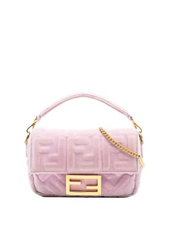 Fendi mini sac &agrave; bandouli&egrave;re Zucca Baguette (2010-2025) - Rose