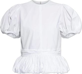 Rotate Rotate Birger Christensen, Femme, Blouses et Chemises, Blanc, Taille: 42 FR Puff Sleeve Bubble Top