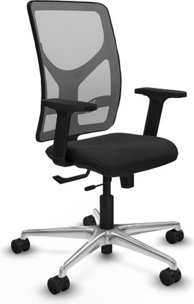 Piqueras y Crespo B&uuml;rostuhl, schwarz, mit 2D-Armlehnen, h&ouml;henverstellbare Lendenwirbelst&uuml;tze, ausgestattet mit Syncro/Traslack und Schneideschaum, mit Rollen von 65 mm,