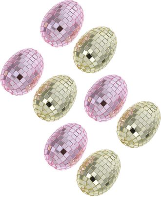PartyKindom 8 St&uuml;ck Ostern-Disco-Kugel-Spiegel-Ei-Ornamente, Glas-Eier-Ornamente F&uuml;r Weihnachtsbaum, Dekorative Ei- F&uuml;r Zuhause, Innenbereich, Hochzeit, Party-Dek
