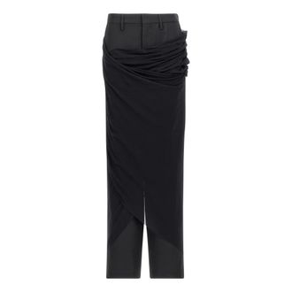 Jean Paul Gaultier Femme, Pantalons, Noir, Taille: 38 FR Pantalon Tailleur avec Par&eacute;o en Mesh