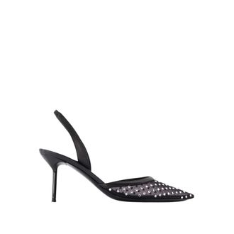 PARIS TEXAS Schwarze Slingback Pumps mit Mesh - - Shoes - Damen - Schwarzk - 36 EU