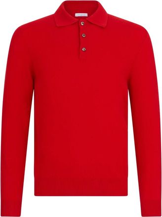 Malo Homme, Tops, Rouge, Taille: M Polo en cachemire