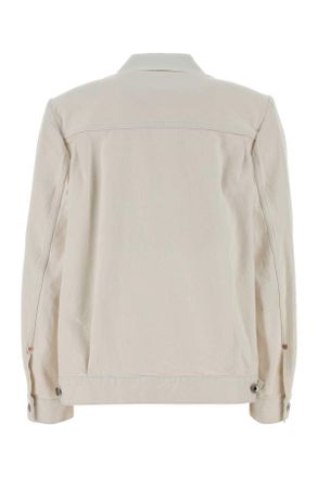 sacai Womens Ivory Twill And Denim Blazer Offwhite Giacche E Gilet Jacket