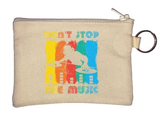 Generic Don t Stop The Music DJ Logo Schlüsselanhänger Münzbörse Beige