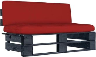 vidaXL Garten-Mittelsofa aus Paletten Schwarz Kiefernholz Impr&auml;gniert vidaXL