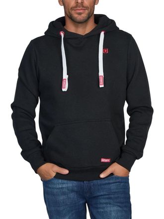 Riverso Hoodie Herren Regular Fit RIVLinus Kapuzenpullover Pullover Sweatshirt Streetwear Schwarz L, Gr&ouml;&szlig;e:L, Farbe:Black-Formula Red