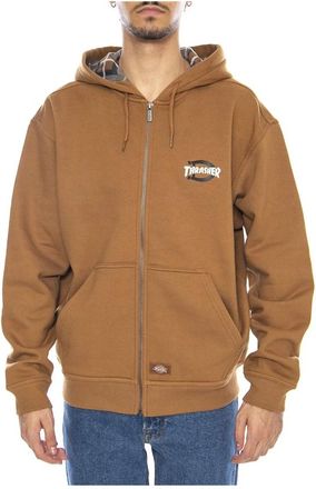 Dickies Homme, Sweatshirts et sweats &agrave; capuche, Brun, Taille: XL Sweat &agrave; Capuche Zipp&eacute;