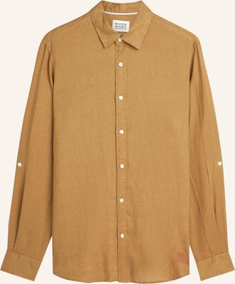 Scotch & Soda Leinenhemd Regular Fit braun