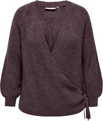 Only Carmakoma Cardigan Curvy - &Agrave; Manches Longues Pull en Maille Rose Brown S Rose Brown S