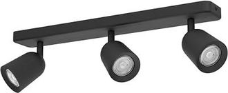 Eglo Deckenlampe 3-flammig Camaldoli, Deckenstrahler mit flexiblen drei Strahlern, Spot Deckenleuchte aus Stahl in Schwarz, GU10 Fassung