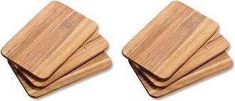 KESPER Frühstücksbrettchen aus Akazienholz hergestellt, 6er Pack, Maße: 23 x 15 x 1 cm, 2140371, Braun