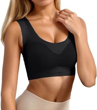 Generic Soutien-gorge 2026 pour femme avec fermeture sur le devant en dentelle florale - Soutien confortable &agrave; armatures - T-shirt sans fil - Doux - Sans fil 