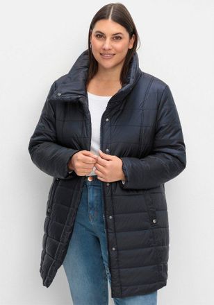 Sheego Winterjacke Steppjacke Langarm mit hohem Stehkragen, wasserabweisend