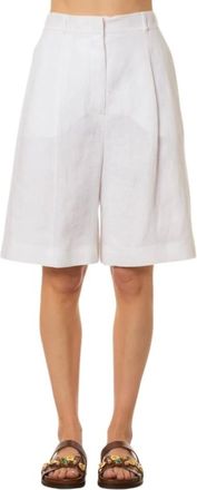 Max Mara Femme, Shorts, Blanc, Taille: 38 FR Bermuda in lino
