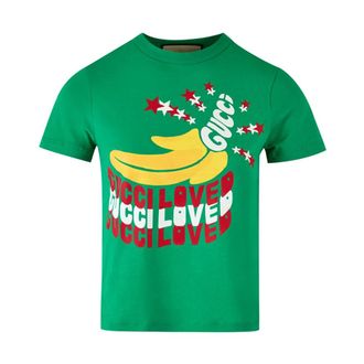 Gucci Rundhals-T-Shirt mit kurzen &Auml;rmeln - - Tops - Damen - Mehrfarbig - S
