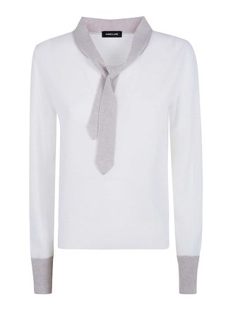 Anneclaire Pull Col Rond - Blanc