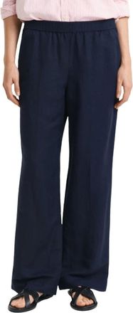 GANT Femme, Pantalons, Bleu, Taille: 42 FR Pantaloni Pull-on in misto lino relaxed fit