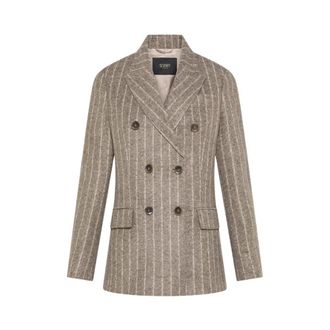 Seventy Zweireihiger Flanell-Blazer aus Wollmischung - - Jackets - Damen - Grau - 2XS