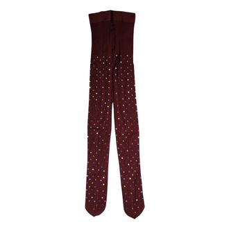 Dolce & Gabbana Strassbesetzte Nylonstrumpfhose - - Accessories - Damen - Rot - ONE SIZE
