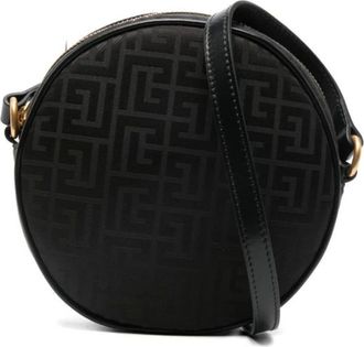 Balmain Femme, Sacs, Noir, Taille: ONE Size Round Monogram Crossbody Bag