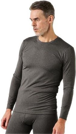 Lapasa Haut Thermique Homme Maillot de Corps à Manches Longues sous-Vêtements Chauds Automne/Hiver M09 Gris Foncé (1 Haut) XXL