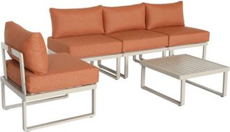 Sweeek Modulares Gartenm&ouml;bel-Set aus Aluminium f&uuml;r 4 Personen