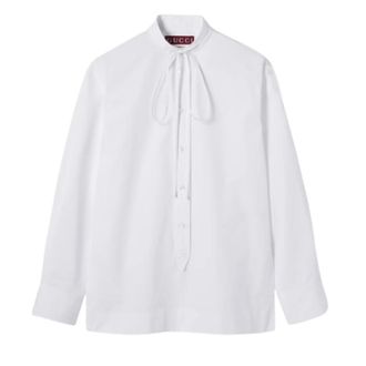 Gucci Wei&szlig;e Baumwoll-Popeline Langarmbluse - - Blouses & Shirts - Damen - Wei&szlig; - S
