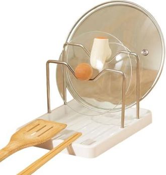 Generico Support de rangement pour casseroles et po&ecirc;les - Support de plan de travail avec plateau | Organisateur de po&ecirc;les et casseroles - pour cuisine, compto