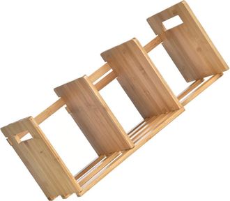 TOPBATHY B&uuml;cherregal F&uuml;r Schreibtisch Ausziehbares B&uuml;cherregal Aus Massivholz Mit Verstellbarer Buchst&uuml;tze Geeignet Als Schreibtisch-Buchhalter Und Schreibtisc