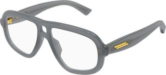 Bottega Veneta Bv1495O Pilotenbrille mit Rahmen - - Accessories - unisex - Grau - 53 MM