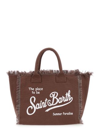 MC2 Saint Barth Womens Handbag Vanity Brown Cotton Handbags Hand Bags