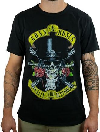 Amplified T-shirt unisexe - Guns N Roses - Avec tête de mort - Noir, Noir, XL