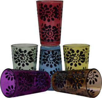 Simandra Orientalische Teegl&auml;ser marokkanische Gl&auml;ser Teeglas Teeset Set Deko Orient 6-teilig (Set8)