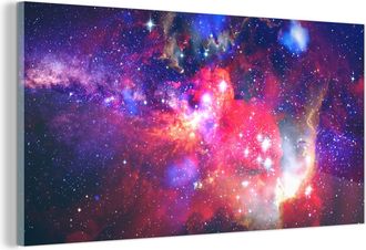MuchoWow Glasbild Glasfoto Wandbild Bilder Deko 120x60 cm Farben - Sterne - Universum
