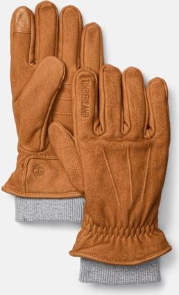 Timberland Lederhandschuhe mit Rippstrick in Gelb, Gelb, Gr&ouml;&szlig;e
