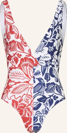 Farm Rio Farm Rio Badeanzug Cashew And Birds In Wickeloptik rot