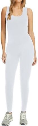 Generic Combinaison d&eacute;bardeur amincissante pour femme, combinaison compl&egrave;te pour entra&icirc;nement et yoga, blanc, XL