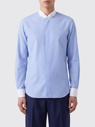 Tom Ford Gestreiftes Hemd aus Baumwollpopeline mit Kl&auml;ppchenkragen