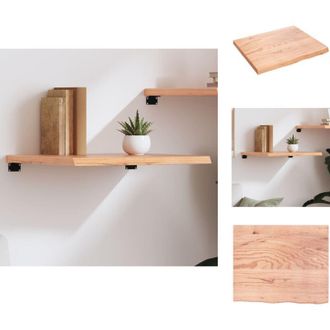 vidaXL Wandregal Hellbraun 60x50x(2-4) cm Massivholz Eiche Behandelt - Wandregal - Eichendielen - Holzm&ouml;bel - Landhausstyle - Wohnraumorganisation