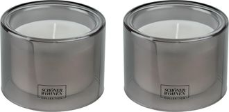 Schöner Wohnen Kollektion Duftkerze Mod. Cedar M, 2er Set Warmer, anregender Duft Weiß